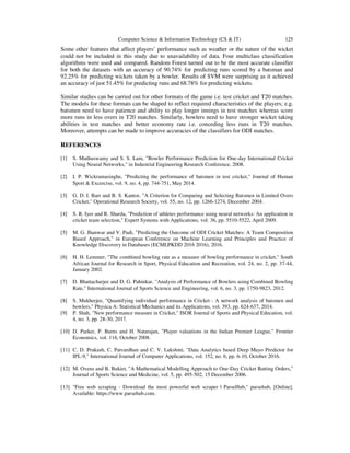 PREDICTING PLAYERS' PERFORMANCE IN ONE DAY INTERNATIONAL CRICKET ...