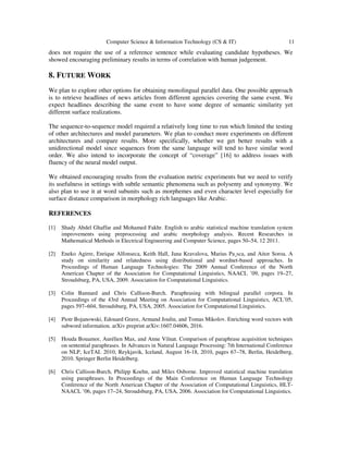 NEURAL SYMBOLIC ARABIC PARAPHRASING WITH AUTOMATIC EVALUATION | PDF