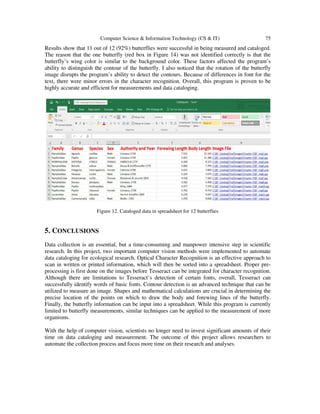 CHARACTER AND IMAGE RECOGNITION FOR DATA CATALOGING IN ECOLOGICAL ...