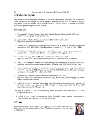 CHARACTER AND IMAGE RECOGNITION FOR DATA CATALOGING IN ECOLOGICAL ...