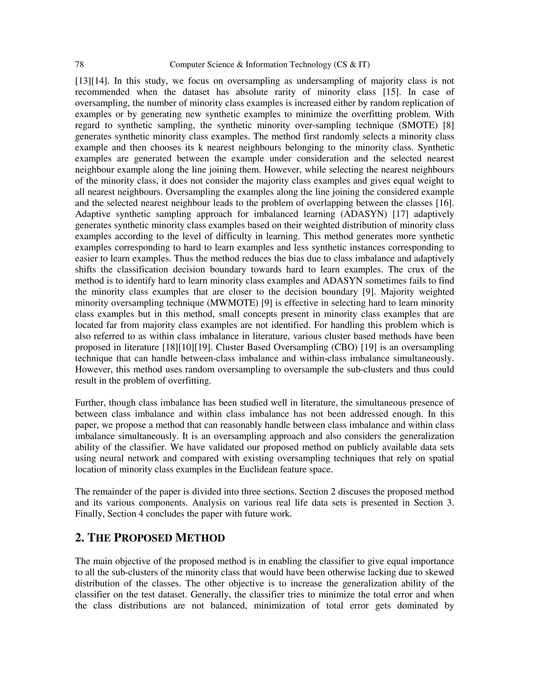PROBABILITY BASED CLUSTER EXPANSION OVERSAMPLING TECHNIQUE FOR IMBALANCED DATA | PDF