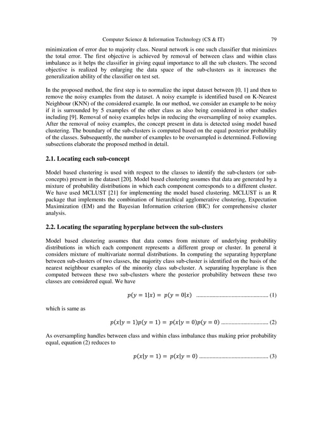 PROBABILITY BASED CLUSTER EXPANSION OVERSAMPLING TECHNIQUE FOR IMBALANCED DATA | PDF