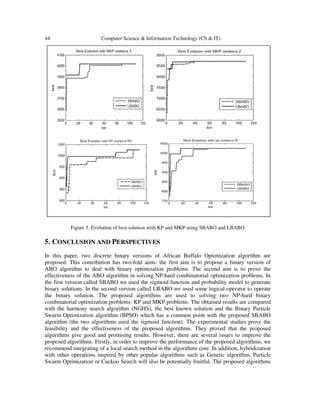 TWO DISCRETE BINARY VERSIONS OF AFRICAN BUFFALO OPTIMIZATION METAHEURISTIC | PDF