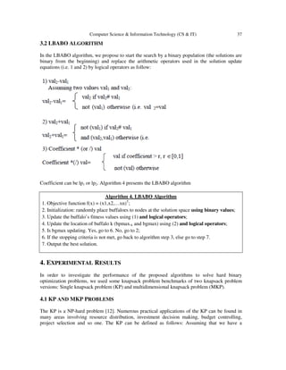 TWO DISCRETE BINARY VERSIONS OF AFRICAN BUFFALO OPTIMIZATION METAHEURISTIC | PDF
