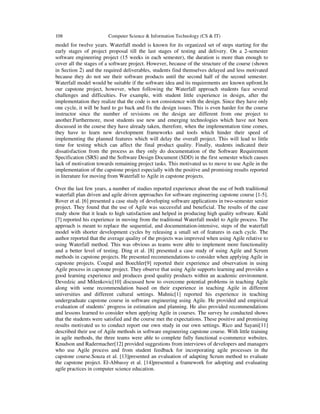 MOVING FROM WATERFALL TO AGILE PROCESS IN SOFTWARE ENGINEERING CAPSTONE ...