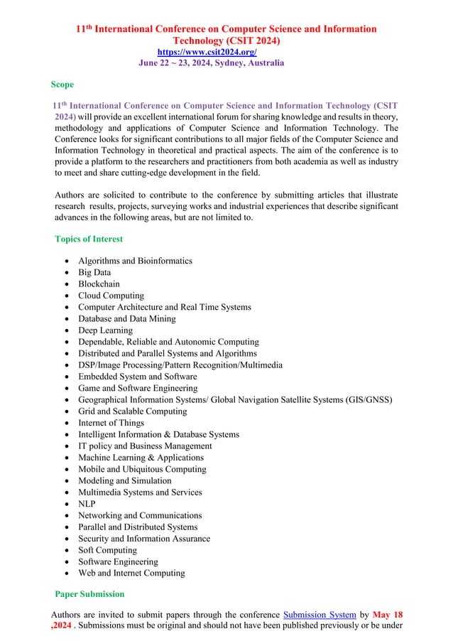 11 th International Conference on Computer Science and Information ...