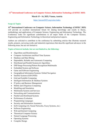 11th International Conference on Computer Science, Information ...