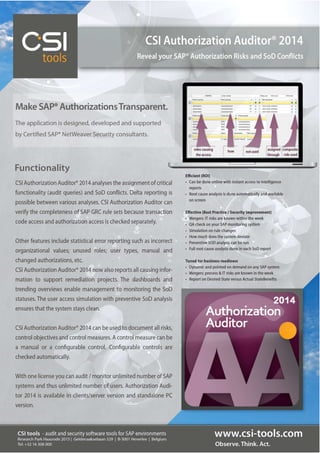 CSI Authorization Auditor 2014 | PDF