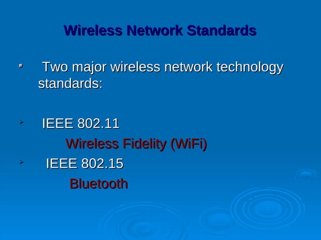 WIRELES NETWORK | PPT