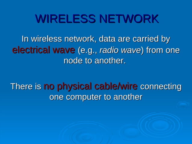 WIRELES NETWORK | PPT