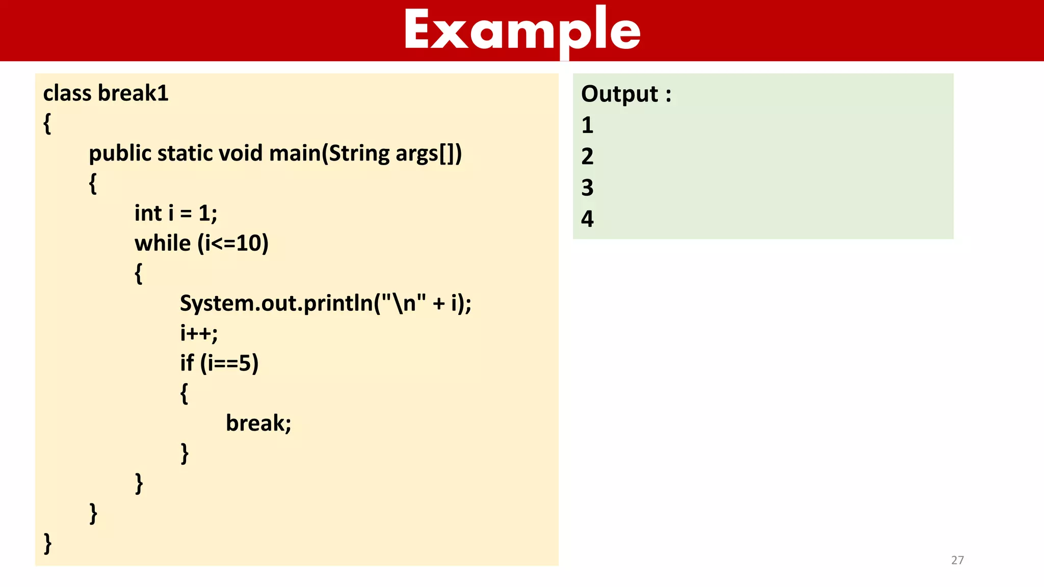 Control Statements in Java | PPT