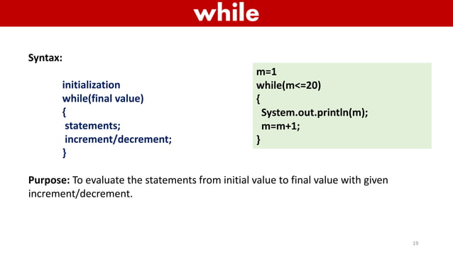 Control Statements in Java | PPTX | Programming Languages | Computing