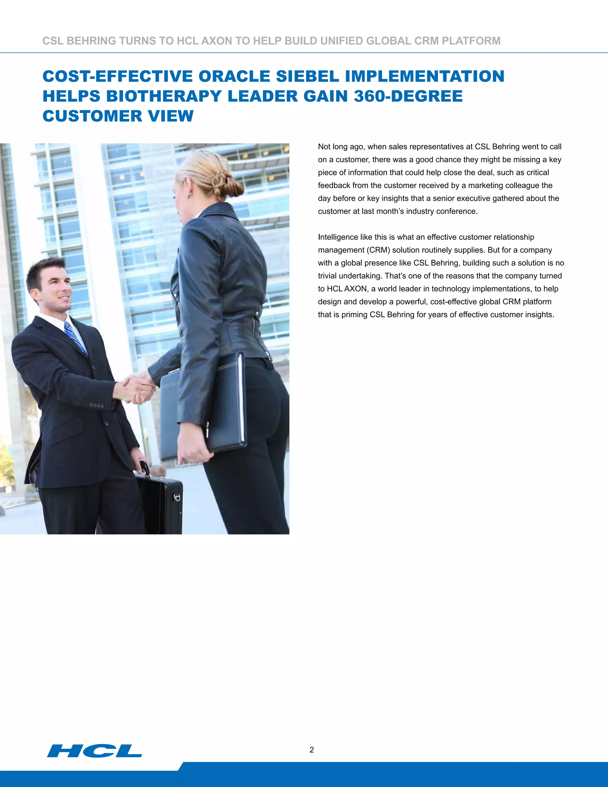 Csl behring-case-study | PDF