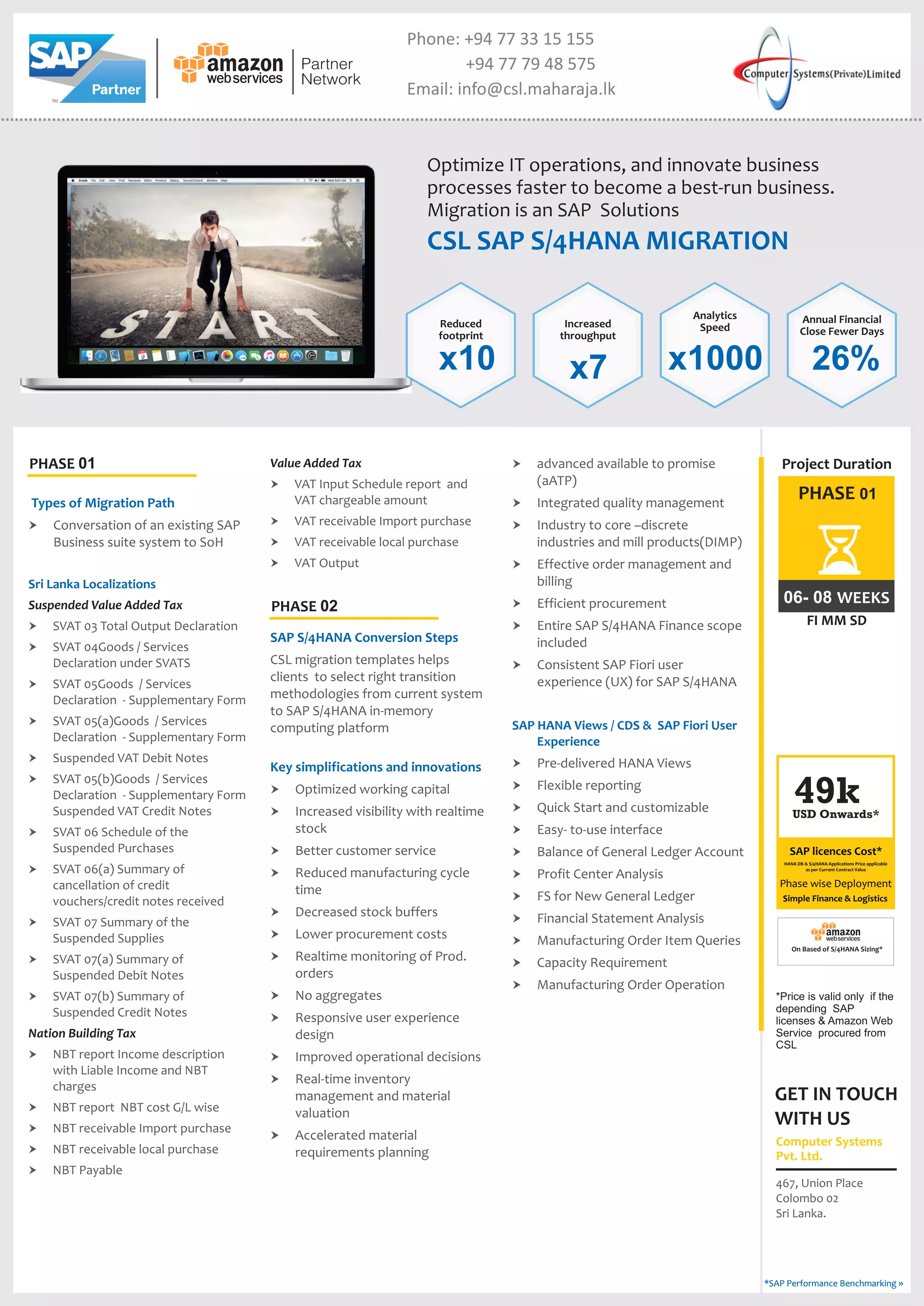 Csl s4 hana migration-flyer Sri Lanka | PDF
