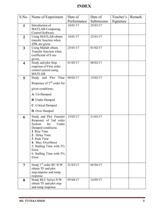 Control system Lab record | PDF