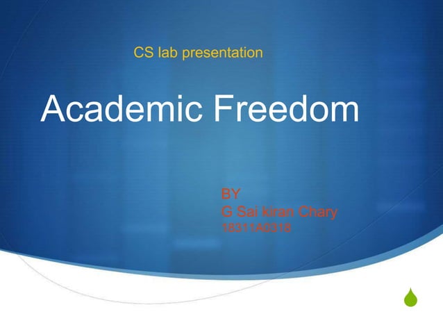 Cs lab ppt academic freedom | PPT