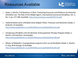 Christine Slade - Learnings from an Institutional ePortfolio ...