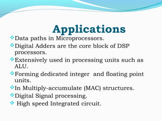 32-bit unsigned multiplier by using CSLA & CLAA | PPT