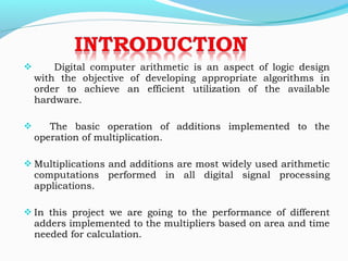 32-bit unsigned multiplier by using CSLA & CLAA | PPT