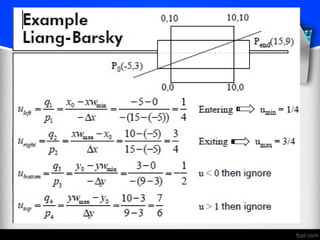 Cohen-sutherland & liang-basky line clipping algorithm | PPT