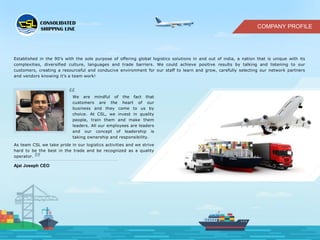 Consolidated Shipping Line- corporate presentation | PDF