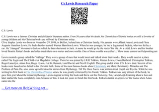 Cs Lewis Research Paper | PPT