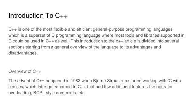 Introduction to C++ | PPTX