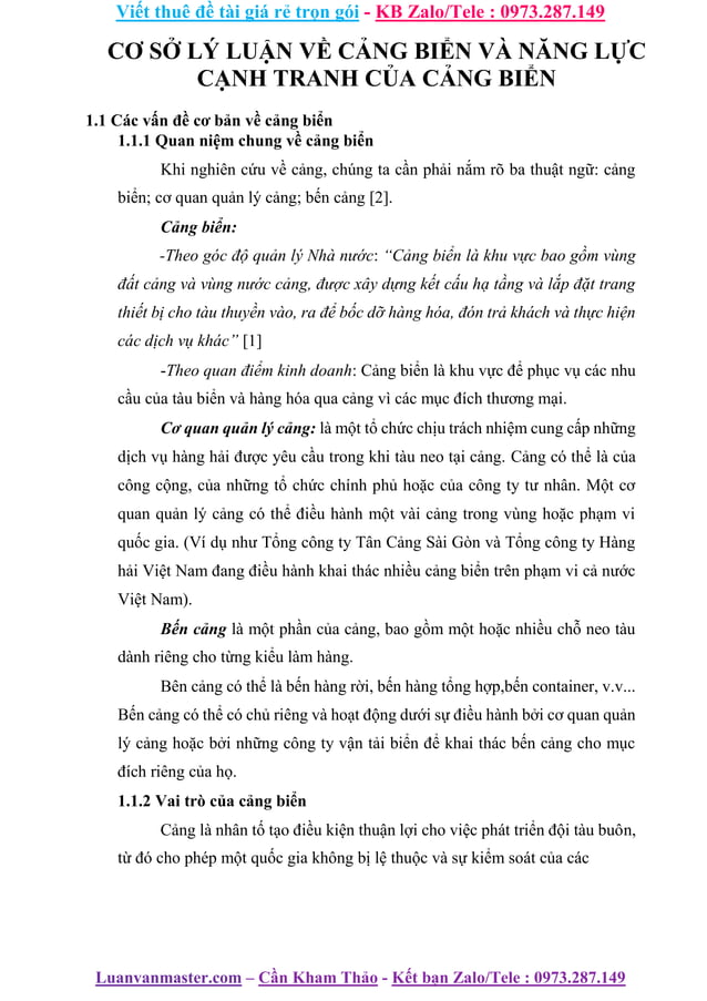 Cơ sở lý luận về cảng biển và năng lực cạnh tranh của cảng biển.docx
