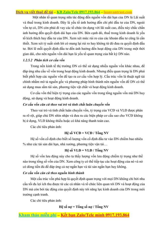 Cơ sở lý luận về hiệu quả sử dụng vốn và phân tích hiệu quả sử dụng vốn trong doanh nghiệp.docx