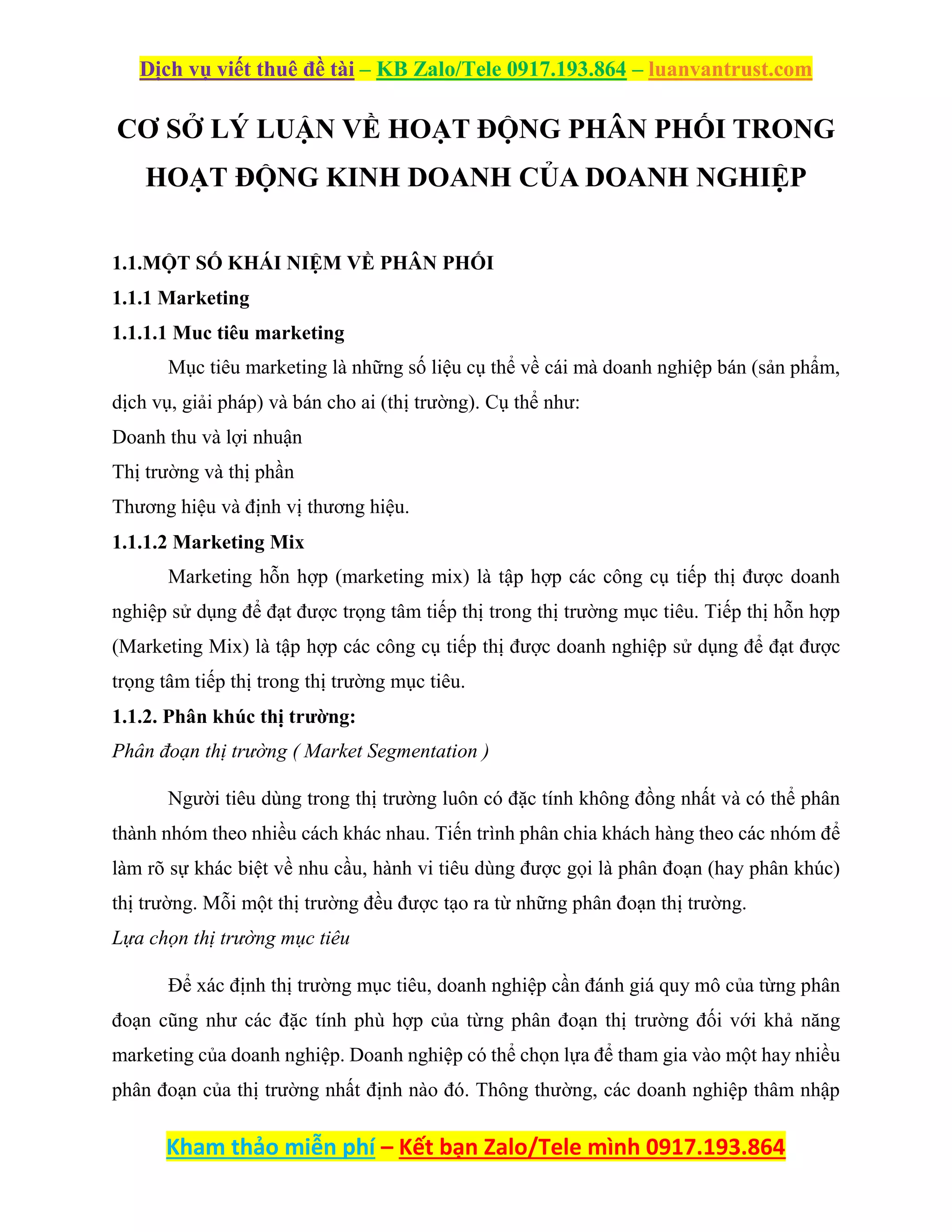 Cơ sở lý luận về hoạt động phân phối trong hoạt động kinh doanh của doanh nghiệp.docx