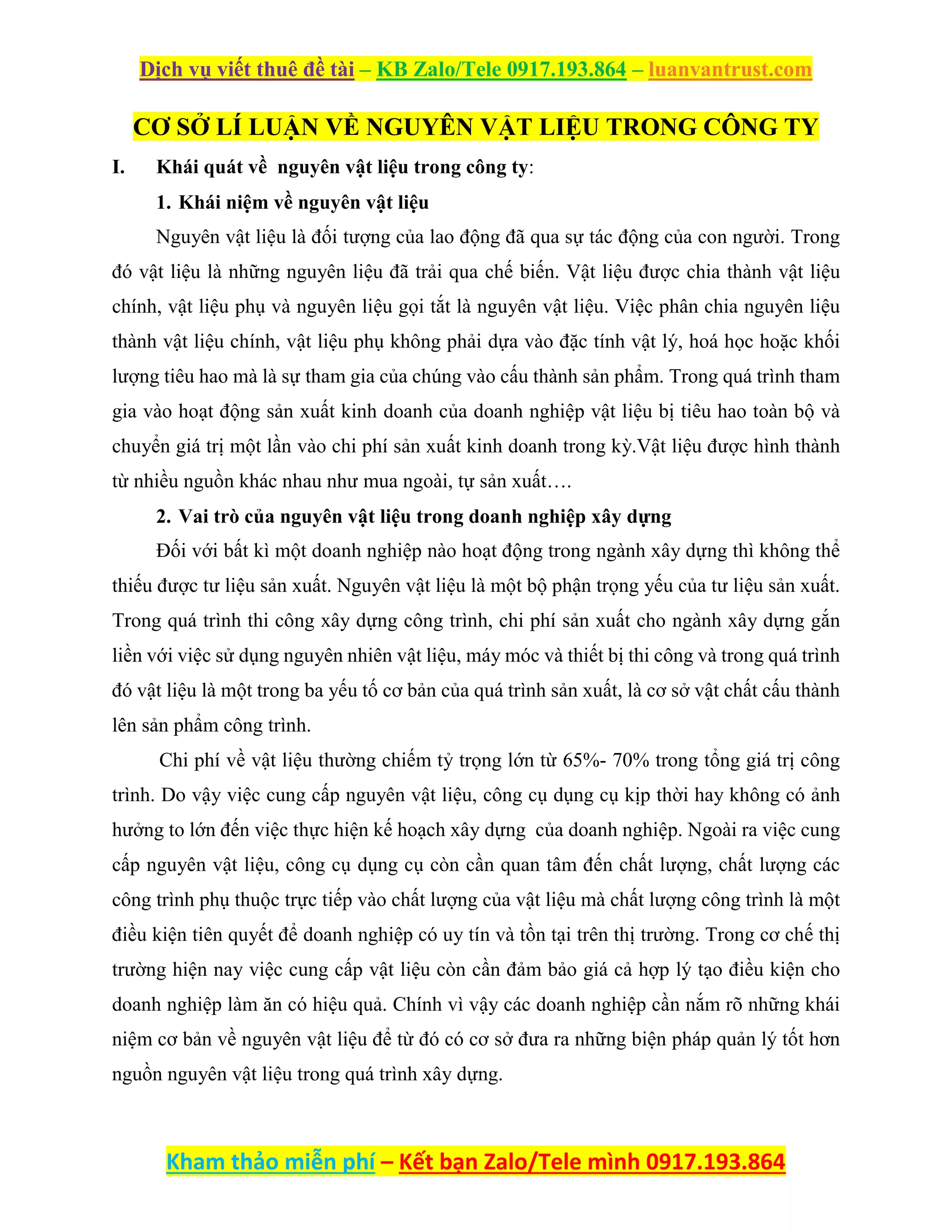 Cơ sở lí luận về nguyên vật liệu trong công ty.docx