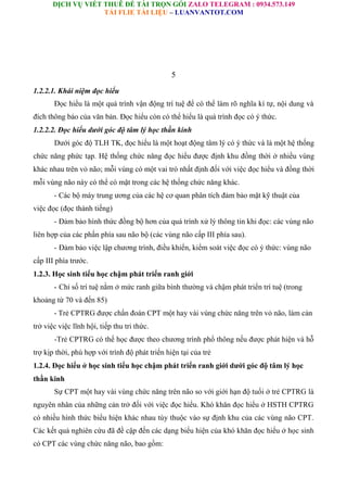 Cơ Sở Lý Luận Dạy Chỉnh Trị Đọc Hiểu Cho Học Sinh Tiểu Học Chậm Phát Triển Ranh Giới Dưới Góc Độ ...