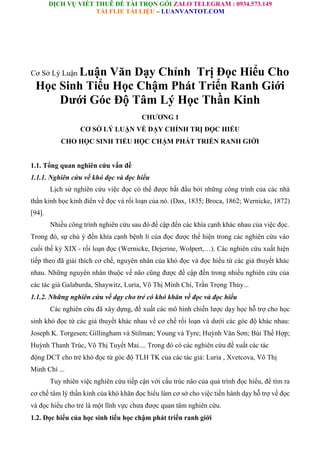 Cơ Sở Lý Luận Dạy Chỉnh Trị Đọc Hiểu Cho Học Sinh Tiểu Học Chậm Phát Triển Ranh Giới Dưới Góc Độ ...