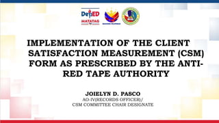 Client Satisfaction Measurement and Division Tracking System | PPTX