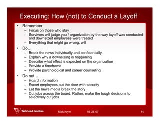 Management - Termination, Downsizing, Layoffs | PDF