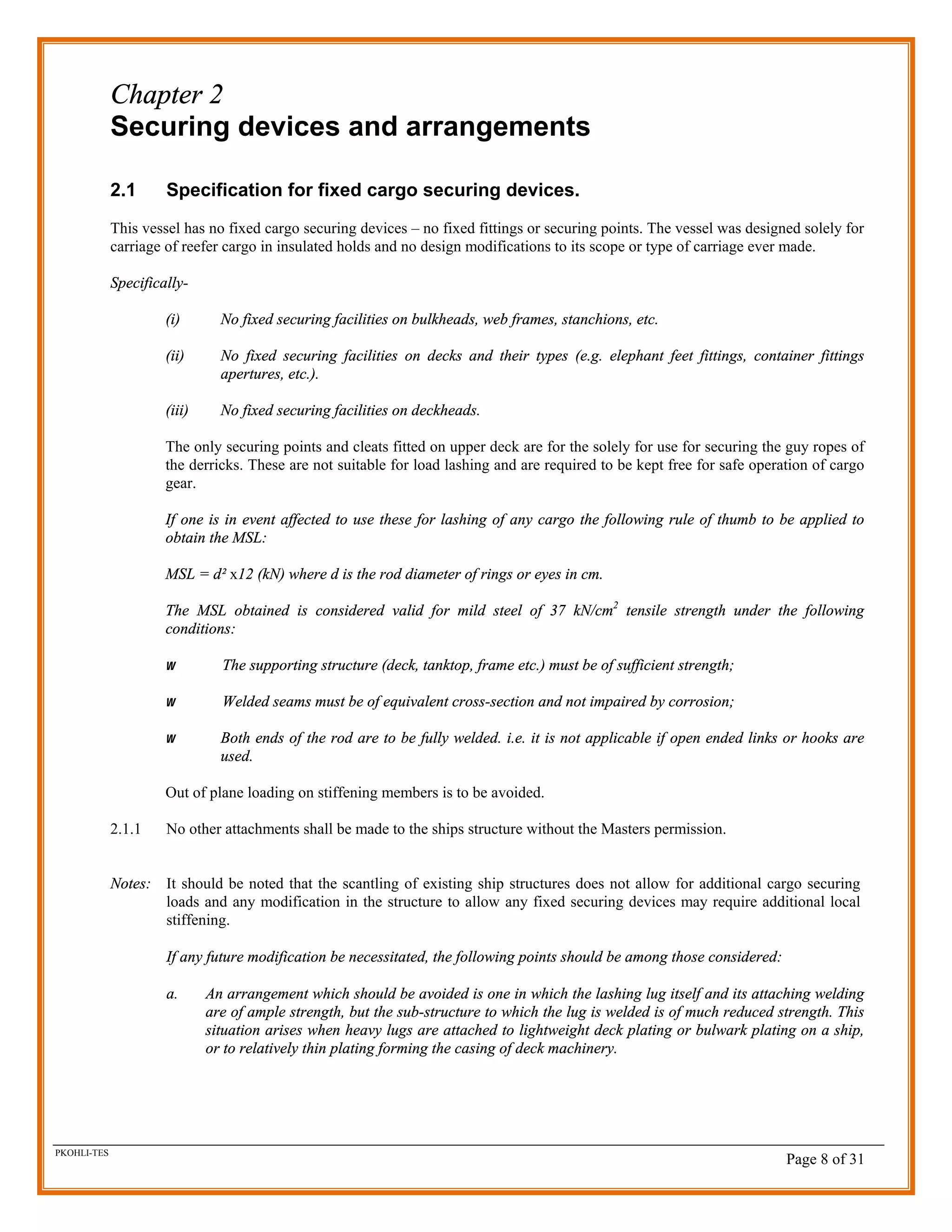 Cargo Securing Manual | PDF