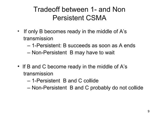 Csma | PPT | Computer Networking | Computing