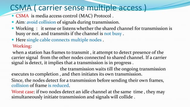 CSMA IN COMPUTER NETWORK | PPT