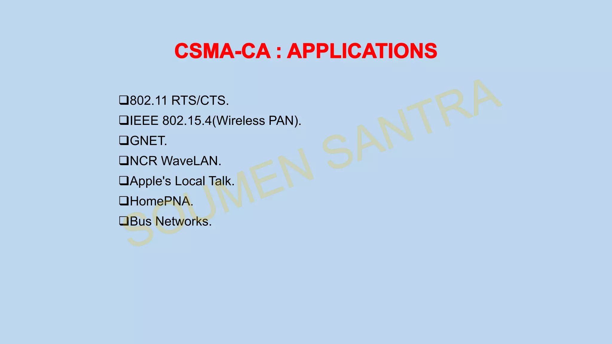 Carrier-sense multiple access with collision avoidance CSMA/CA | PPTX