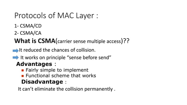 Csma cd and csma-ca | PPTX