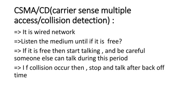 Csma cd and csma-ca | PPTX