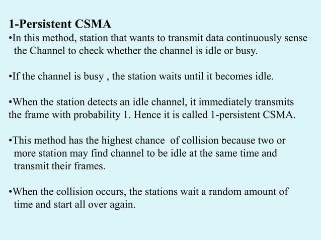 Csma(carriers sense-multiple-acess) | PPT | Computer Networking | Computing