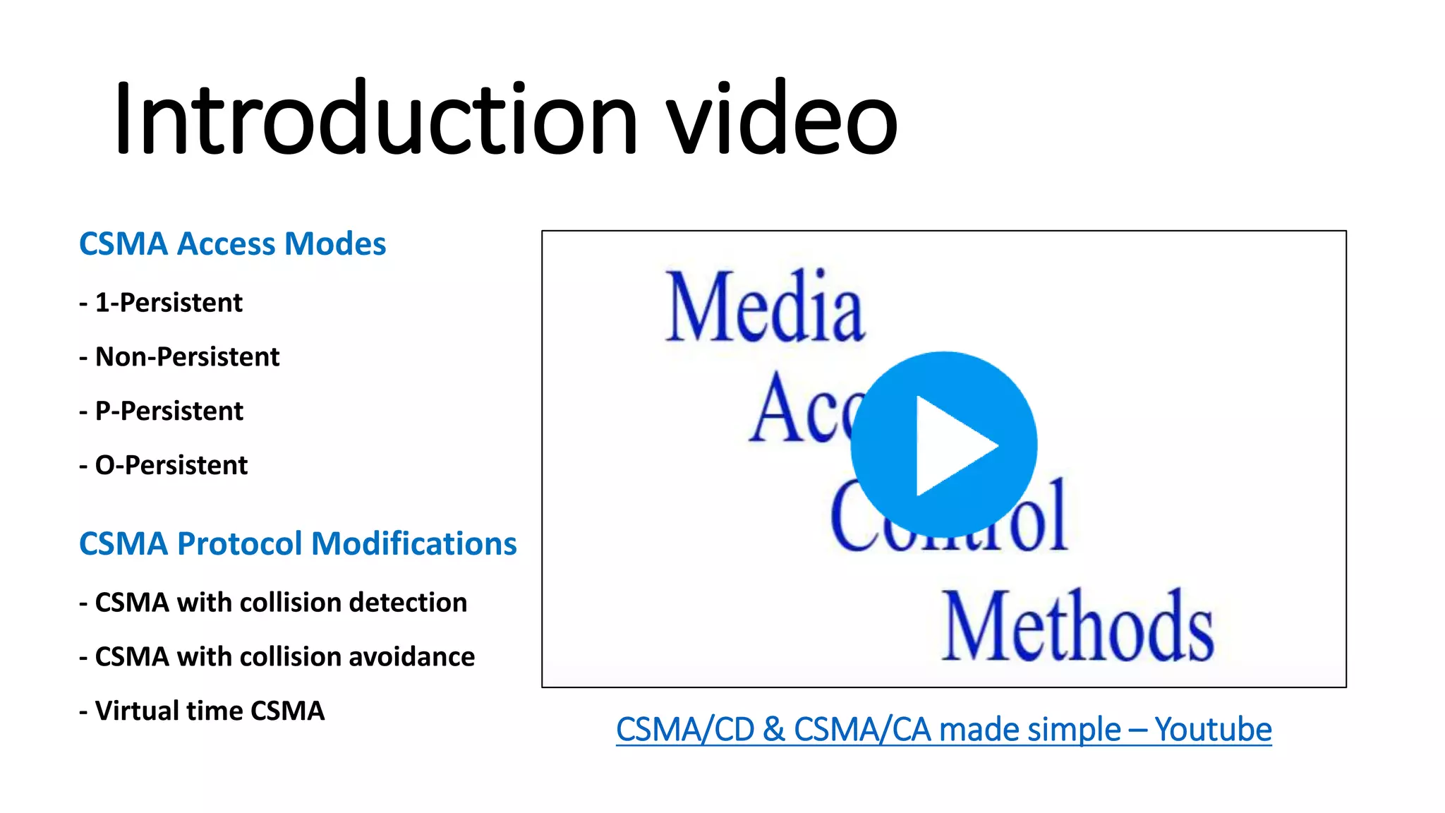 Carrier Sense Multiple Access (CSMA) | PPTX