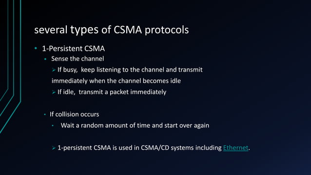 Csma protocols | PPTX | Computer Networking | Computing