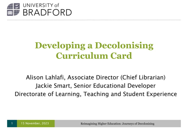 Developing a Decolonising Curriculum Card | PPT