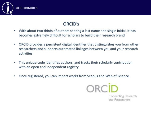 Computer Science masters library training UCT | PPT