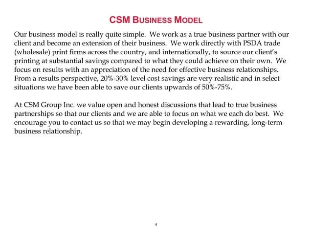 CSM Corporate Profile | PPT