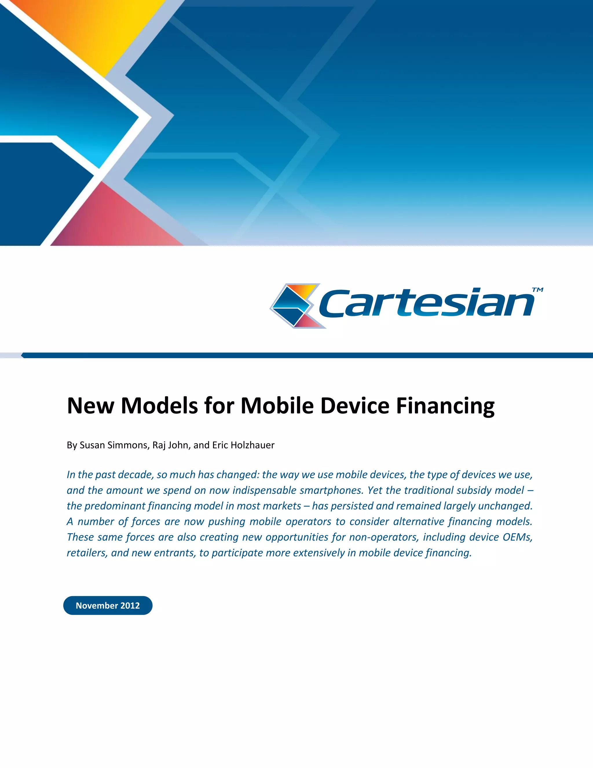 New Models for Device Financing | PDF