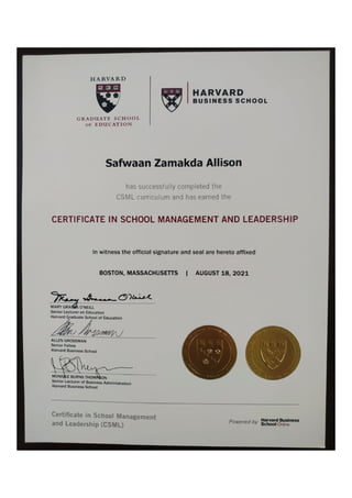 Harvard CSML diploma | PDF