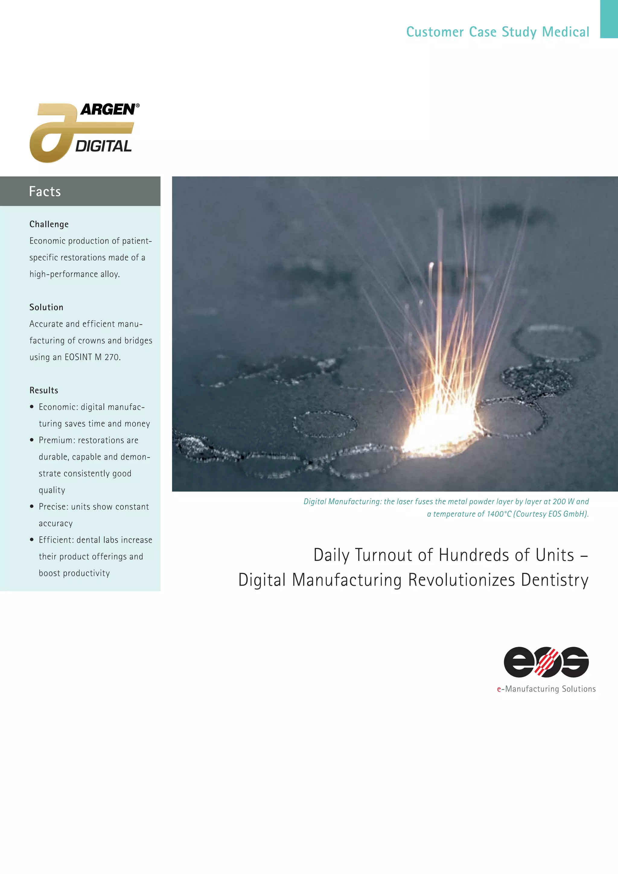 Argen Digital making Dental Bridges with EOS 3D Additive Manufacturing ...